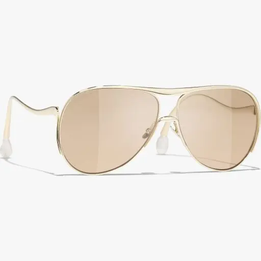 Chanel Pilot Sunglasses - Gold