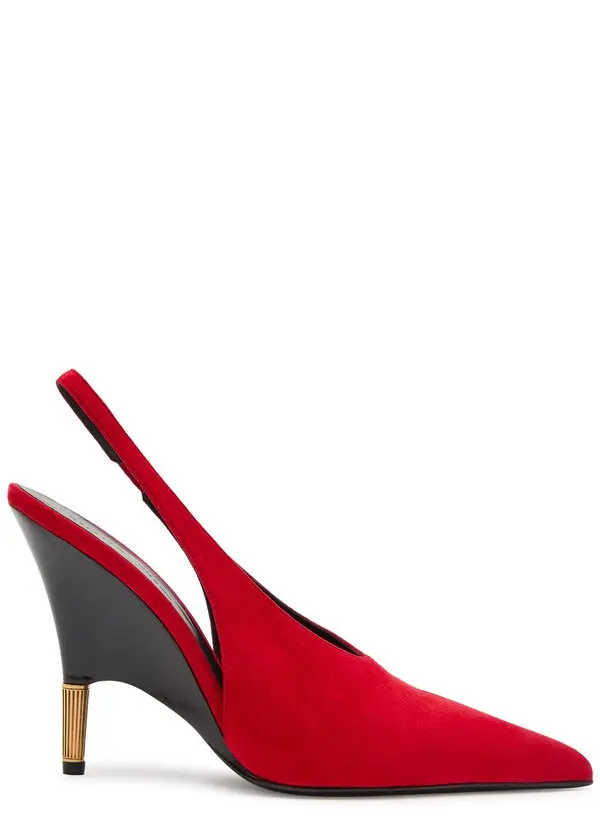 Khaite Bella 100 Slingback Pumps - Red