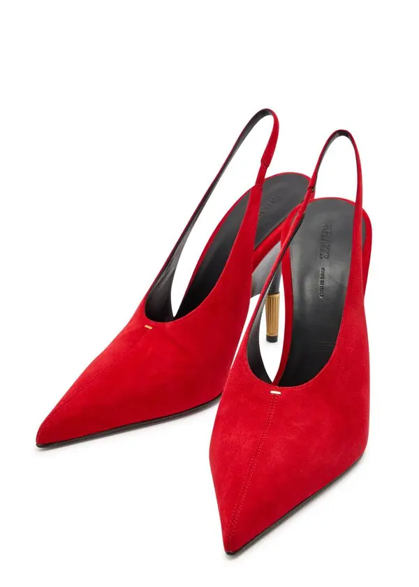 Khaite Bella 100 Slingback Pumps - Red