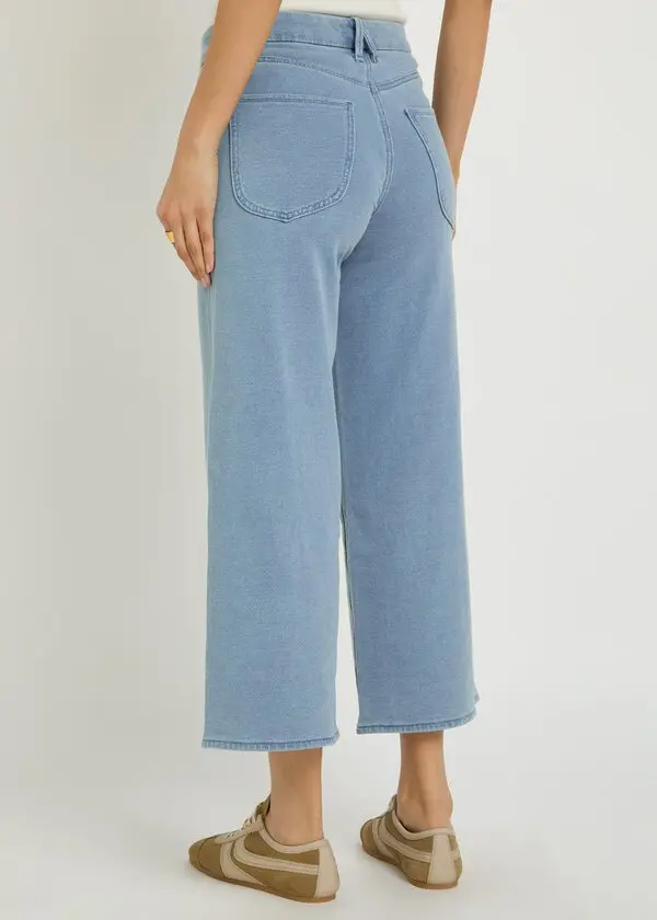 Good American Cropped Wide-leg Trousers