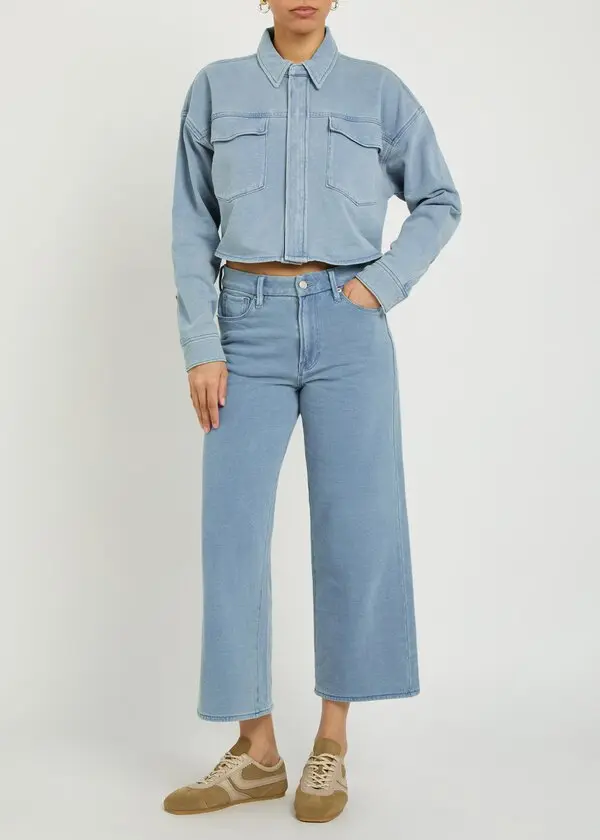 Good American Cropped Wide-leg Trousers