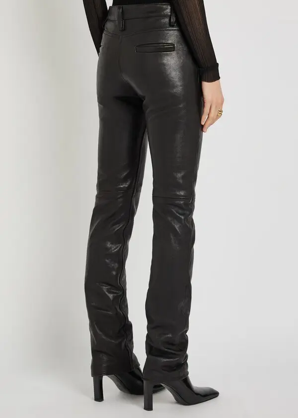 AARON ESH Slim-leg Leather Trousers