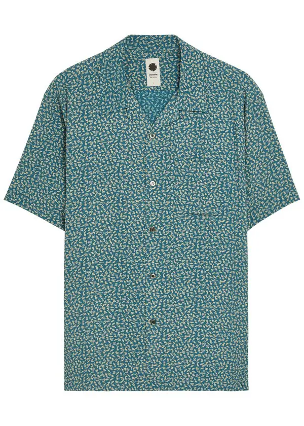 VOWELS Deer Printed Rayon Shirt