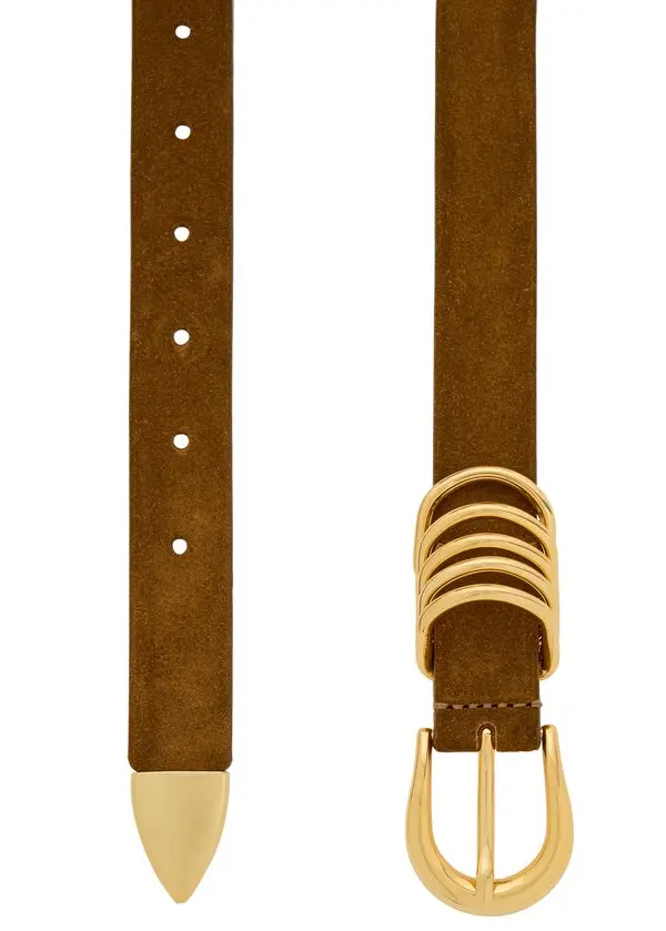 DEHANCHE Hollyhock Suede Belt - Brown