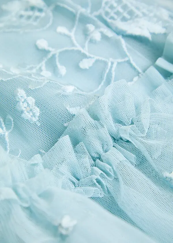 NEEDLE & THREAD Floral-embroidered Tulle Gown