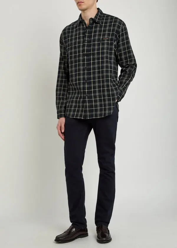 Nudie Jeans Checked Cotton And Linen-blend Shirt
