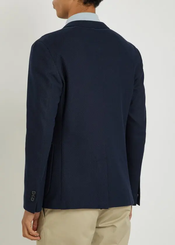 SLOWEAR Textured Cotton Blazer - Navy