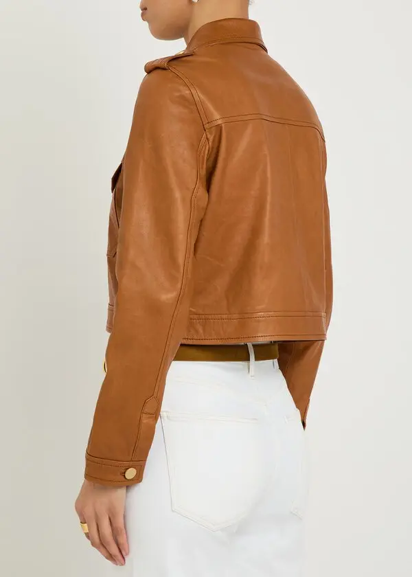 SKIIM Amelie Cropped Leather Jacket