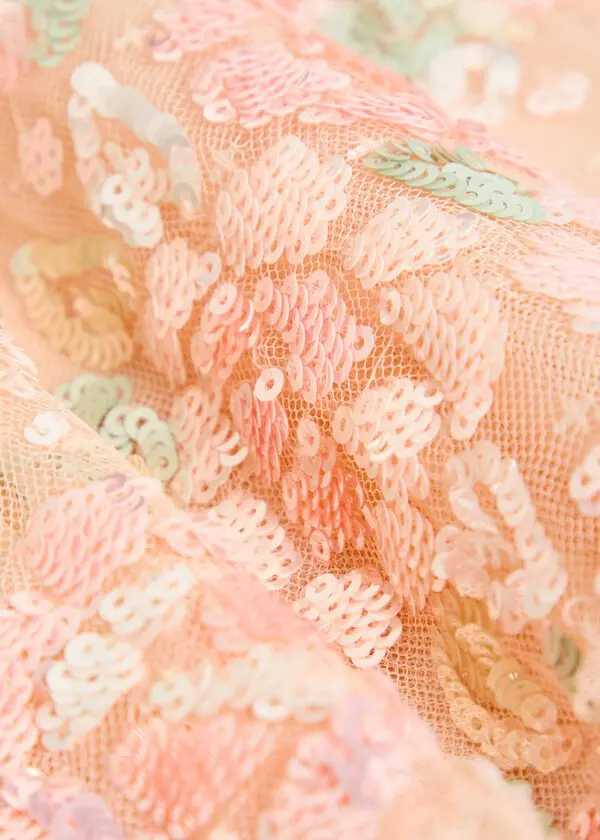 NEEDLE & THREAD Sequin Bouquet Embellished Cape-effect Tulle Gown