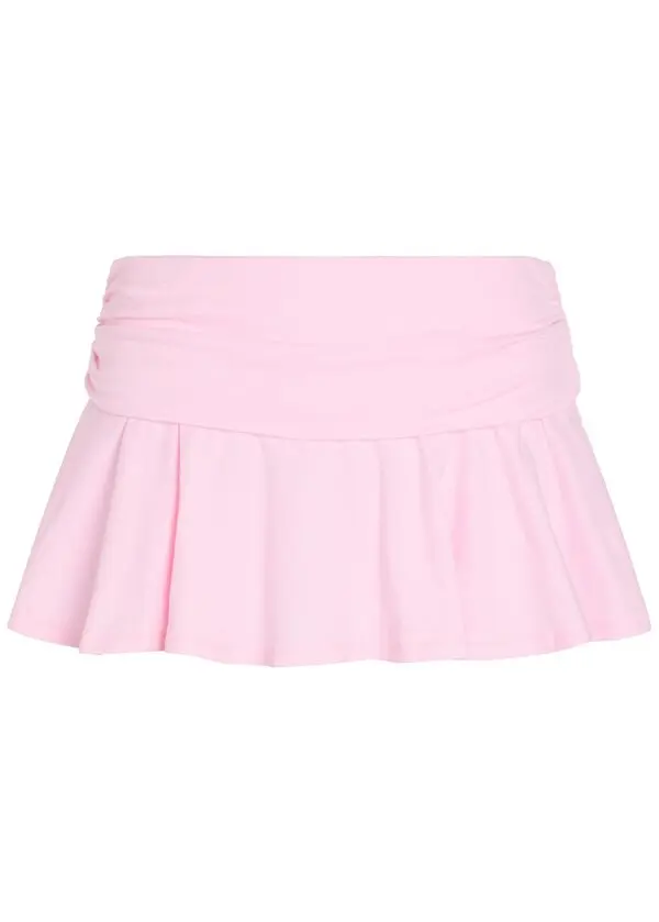 SKIMS Foldover Stretch-cotton Mini Skort - Pink