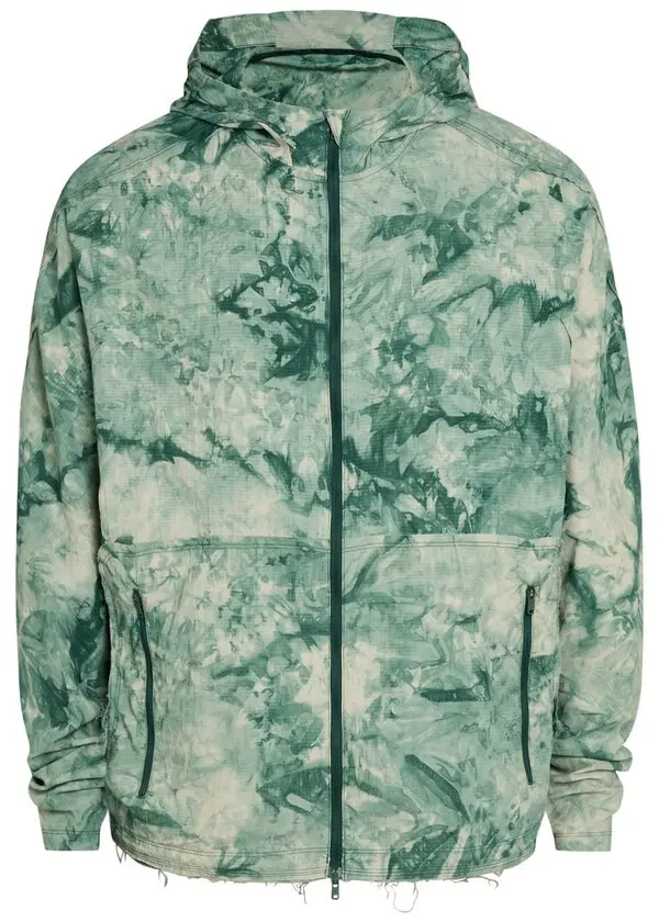 Y3 Printed Hooded Nylon Running Jacket - Green