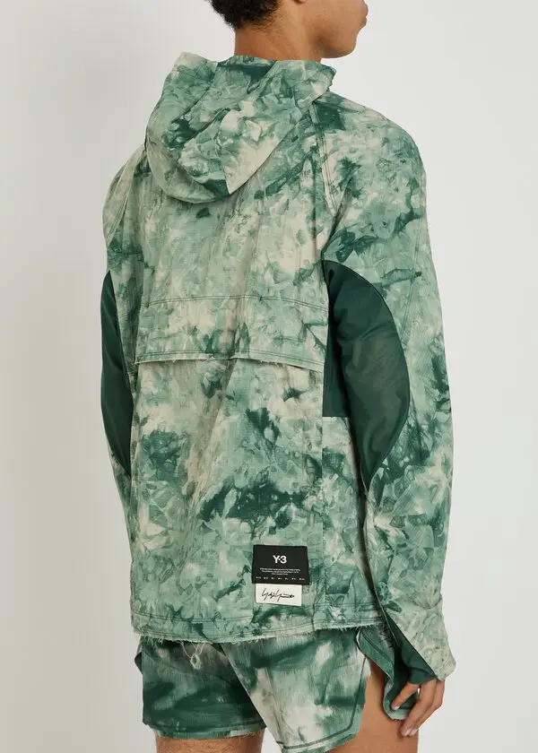 Y3 Printed Hooded Nylon Running Jacket - Green
