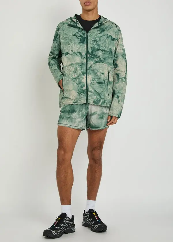 Y3 Printed Hooded Nylon Running Jacket - Green