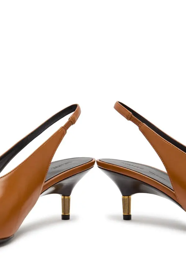 Khaite Bella 55 Slingback Pumps - Brown