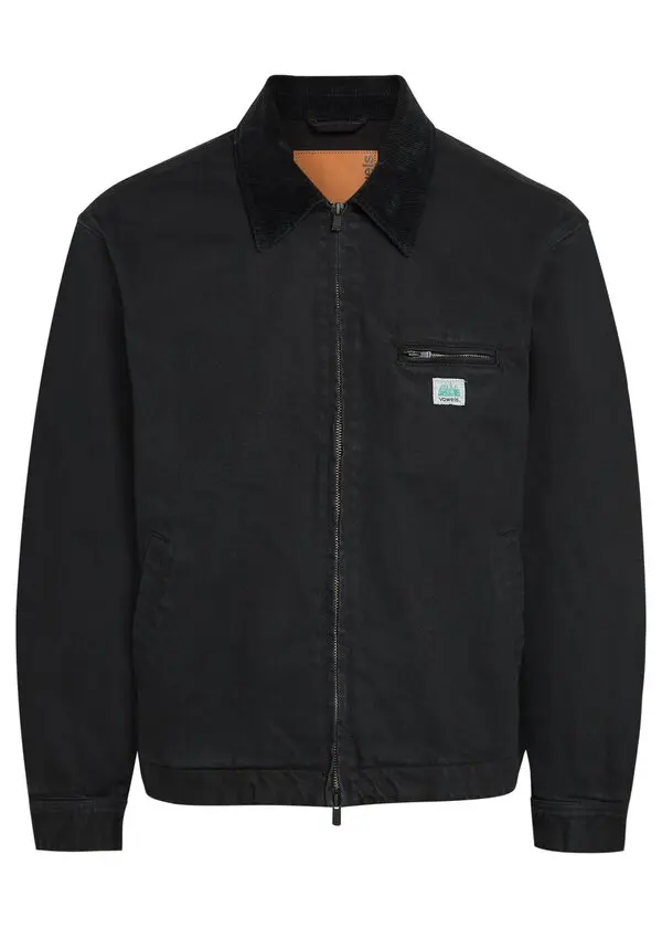 VOWELS Corduroy-trimmed Denim Jacket