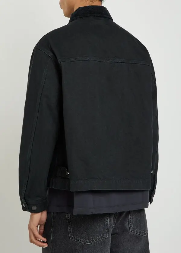 VOWELS Corduroy-trimmed Denim Jacket