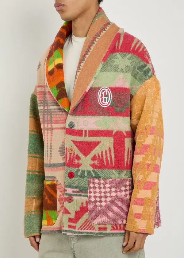 GALLERY DEPT. Logo-embroidered Patterned Cotton-blend Cardigan