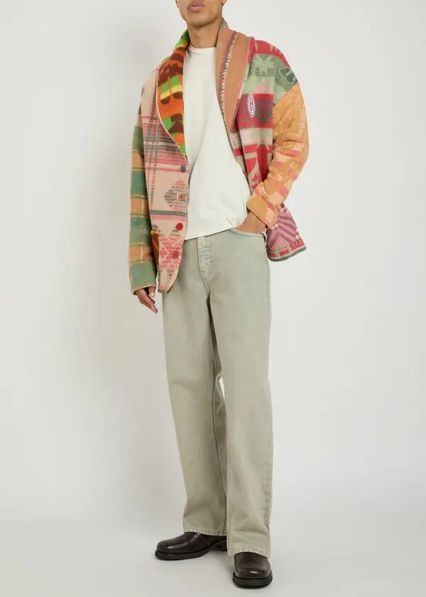 GALLERY DEPT. Logo-embroidered Patterned Cotton-blend Cardigan