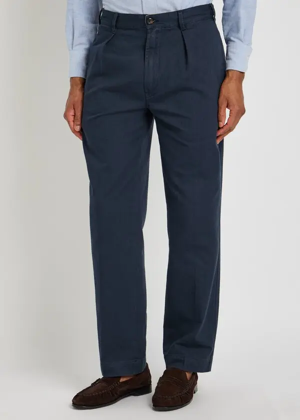 DRAKE'S Herringbone Tapered-leg Trousers