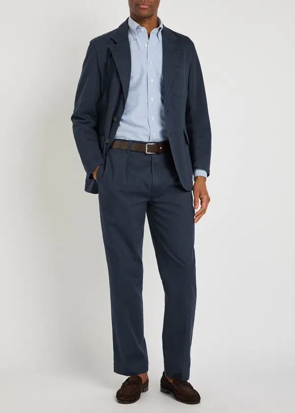 DRAKE'S Herringbone Tapered-leg Trousers
