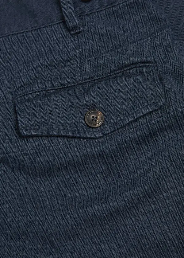 DRAKE'S Herringbone Tapered-leg Trousers