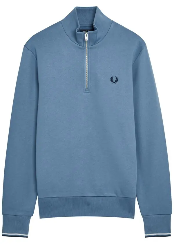 Fred Perry Half-zip Cotton Sweatshirt - Blue