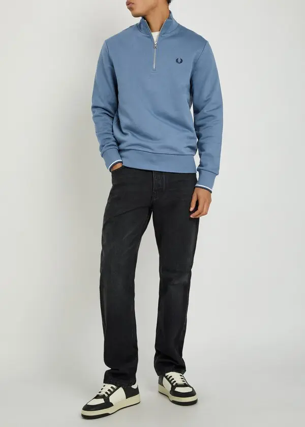 Fred Perry Half-zip Cotton Sweatshirt - Blue