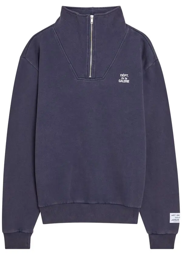 GALLERY DEPT. Logo Half-zip Cotton Sweatshirt - Navy