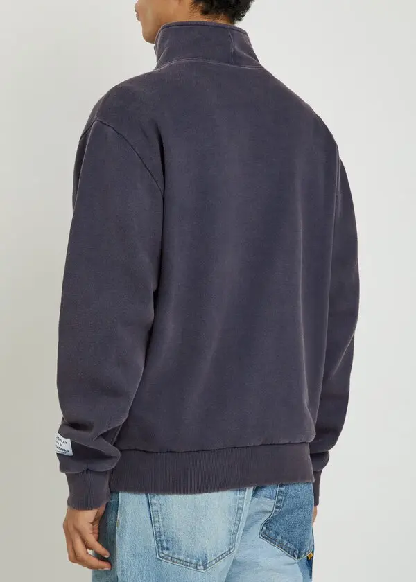 GALLERY DEPT. Logo Half-zip Cotton Sweatshirt - Navy