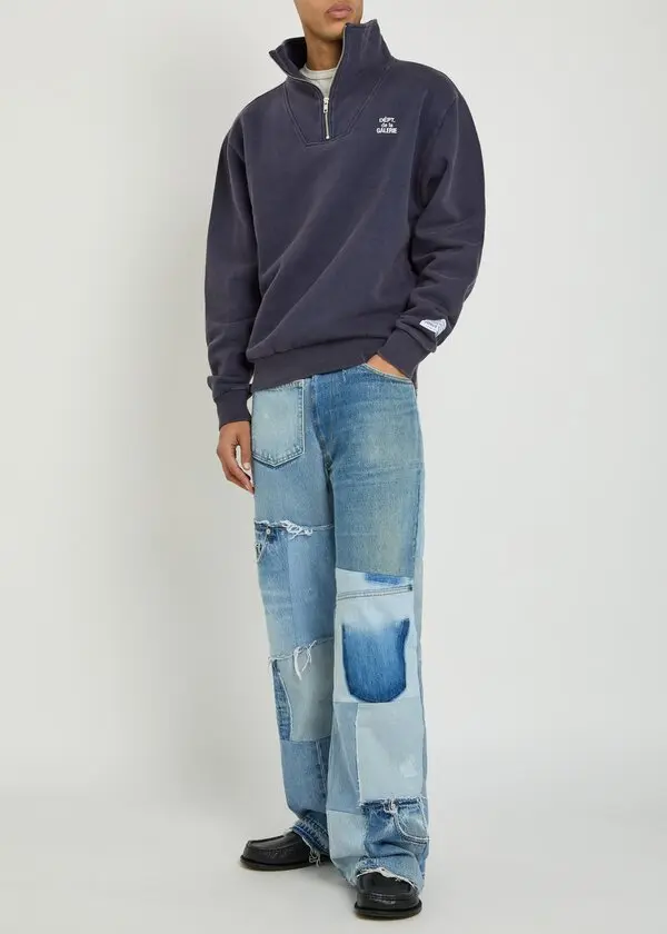 GALLERY DEPT. Logo Half-zip Cotton Sweatshirt - Navy