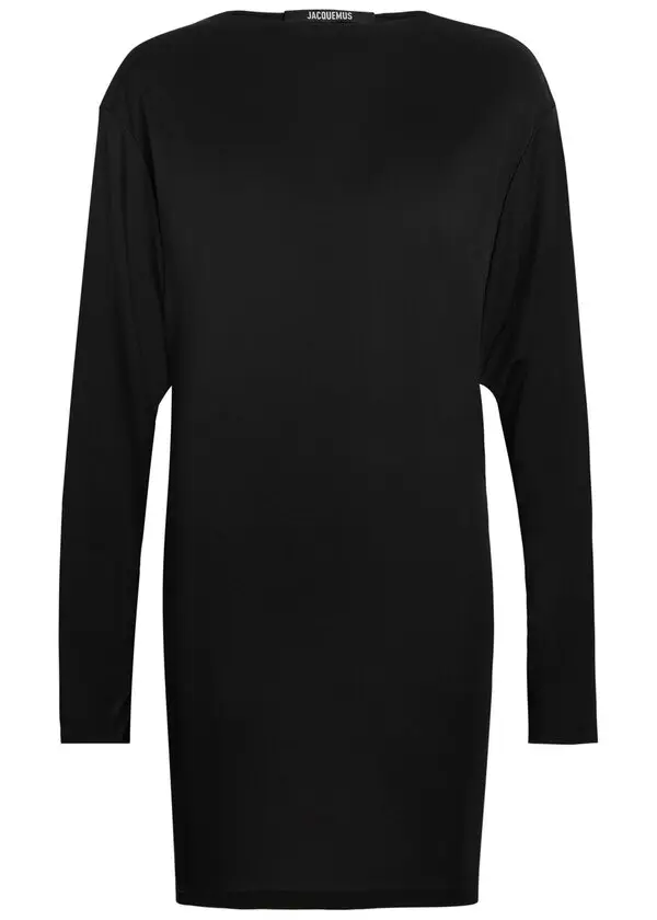 Jacquemus La Robe Mistral Cowl-back Woven Mini Dress - Black