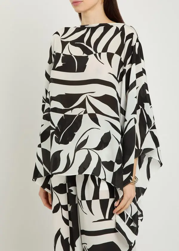 Max Mara Printed Silk-chiffon Cover-up Blouse