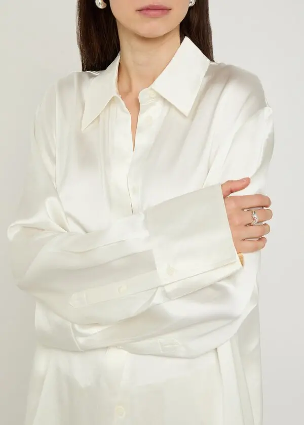 TOTEME Silk Button-down Shirt - White