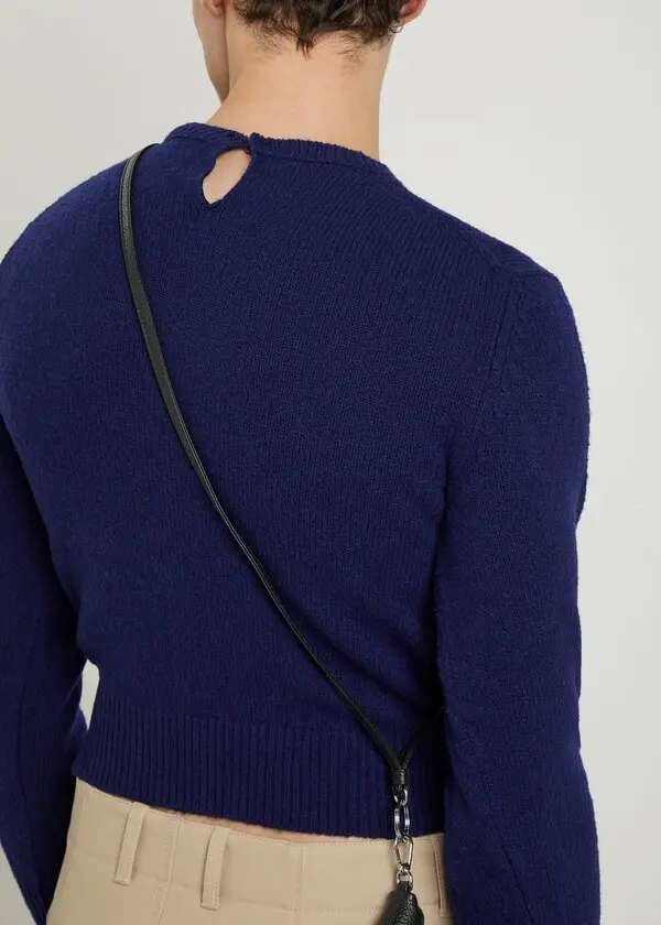 JIL SANDER 3/4 Sleeve Wool-blend Jumper - Blue