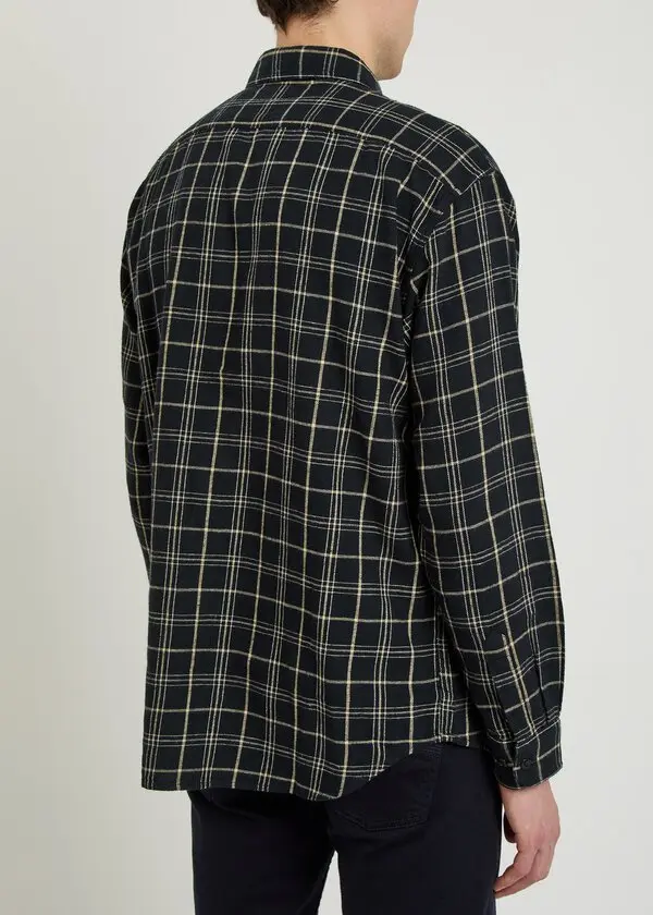 Nudie Jeans Checked Cotton And Linen-blend Shirt