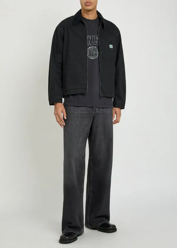 VOWELS Corduroy-trimmed Denim Jacket