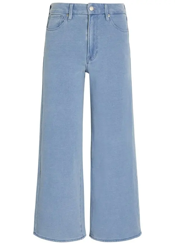 Good American Jeanius Cropped Wide-leg Trousers - Light Blue