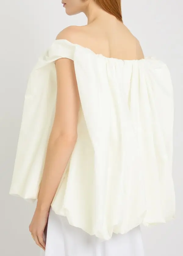 Jacquemus Le Top Lavande Draped Cotton-blend Poplin Top
