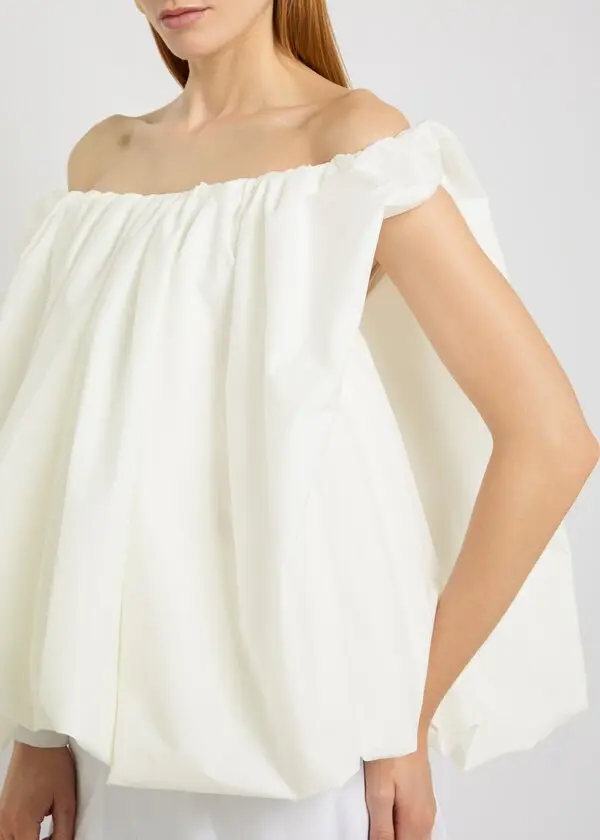 Jacquemus Le Top Lavande Draped Cotton-blend Poplin Top