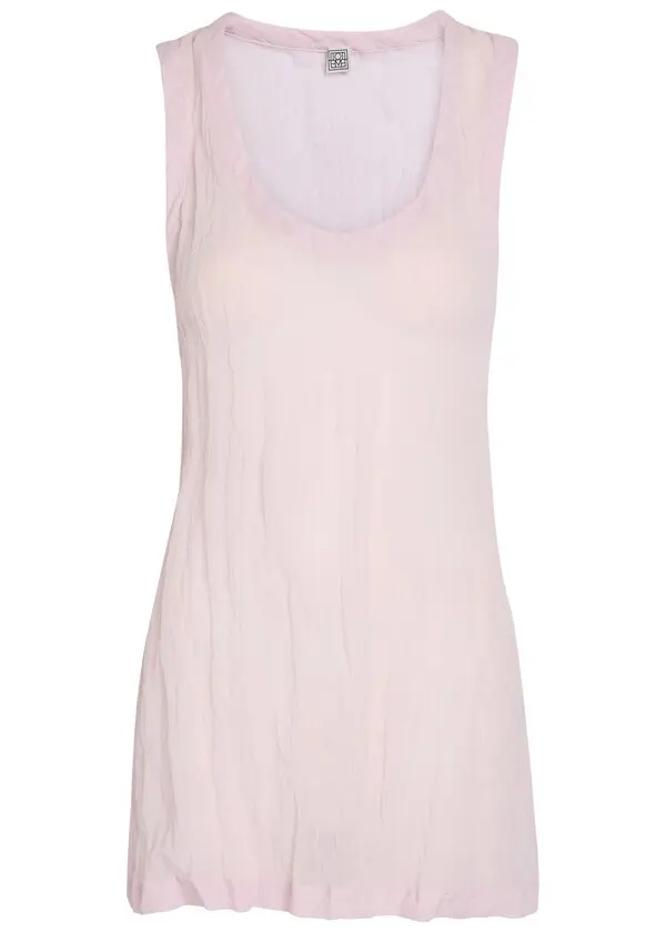 TOTEME Crinkled Gauze Tank Top - Light Pink