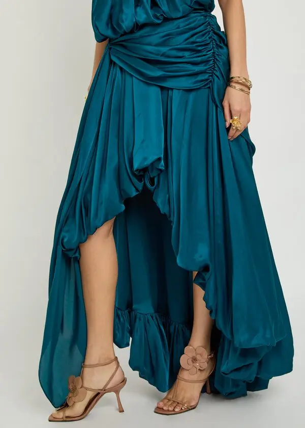 Zimmermann Alchemy Halterneck Satin Maxi Dress - Blue