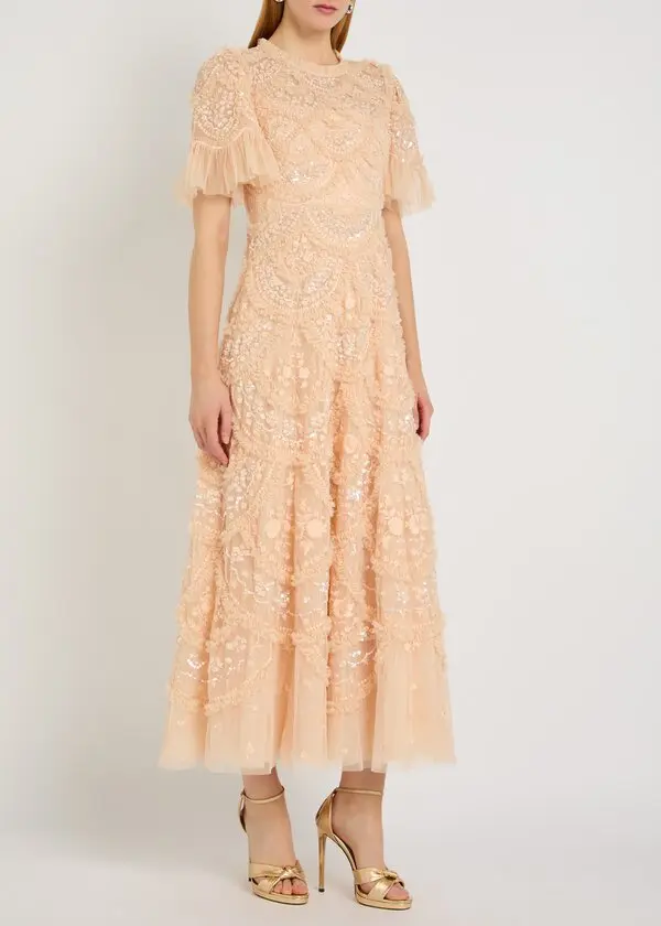 NEEDLE & THREAD Carmen Ruffled Tulle Gown