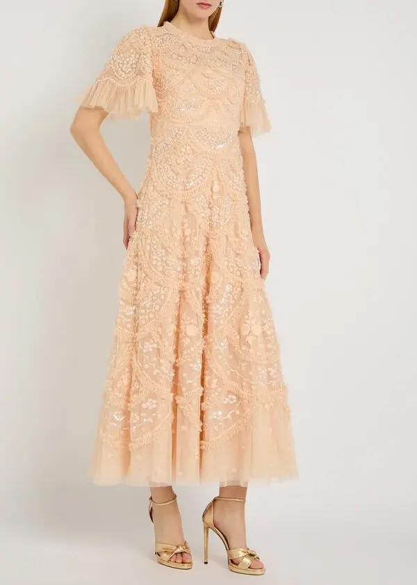 NEEDLE & THREAD Carmen Ruffled Tulle Gown