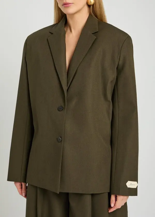 Jacquemus La Veste Carree Wool Blazer - Khaki