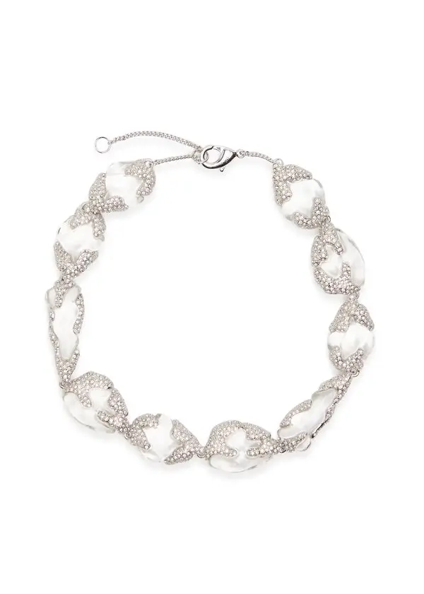 Alexis Bittar Lake Lucite Pavé Necklace - Silver