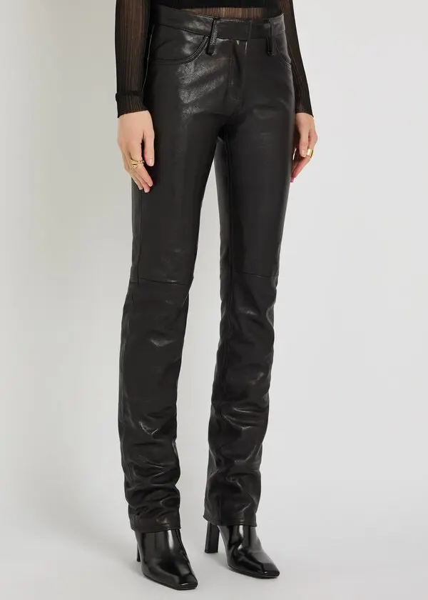 AARON ESH Slim-leg Leather Trousers
