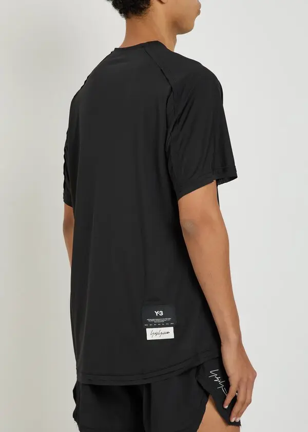 Y3 Logo-appliquéd Jersey Running T-shirt