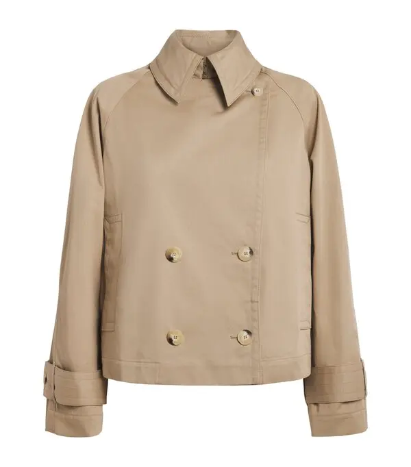 JOSEPH Cotton Cropped Zago Trench Coat - Beige