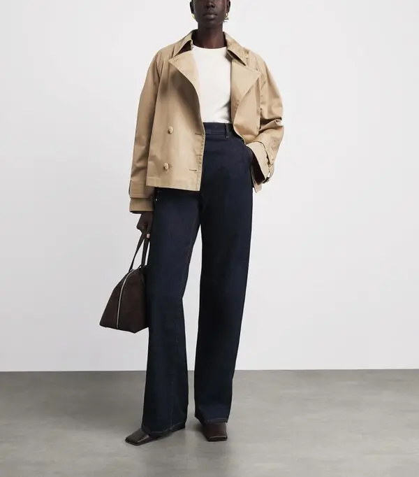 JOSEPH Cotton Cropped Zago Trench Coat