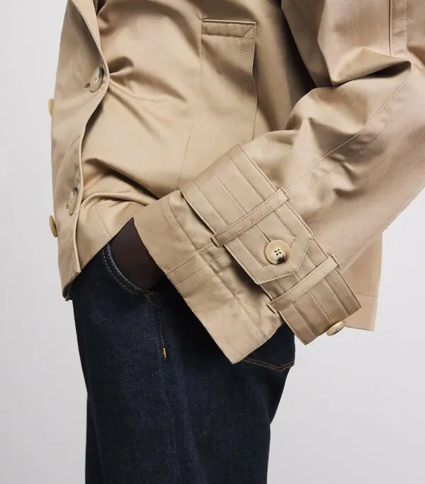 JOSEPH Cotton Cropped Zago Trench Coat